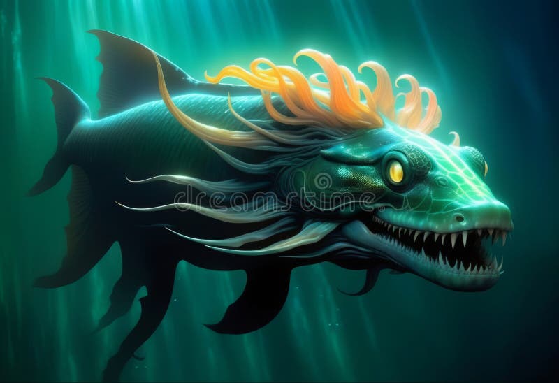 The Luminous Leviathan of the Digital Anime World Stock Illustration ...