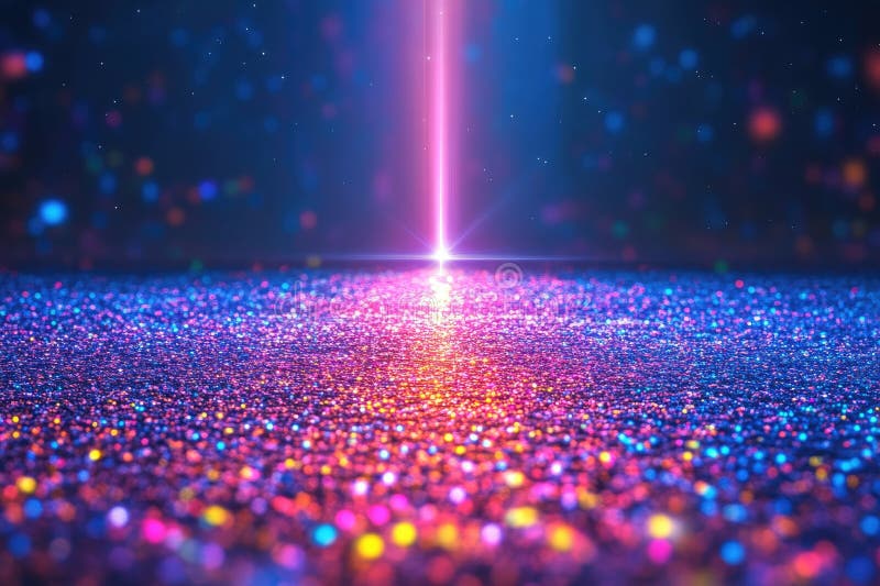 Vibrant Glitter Background with Neon Light Beam: Sparkling Shimmering ...