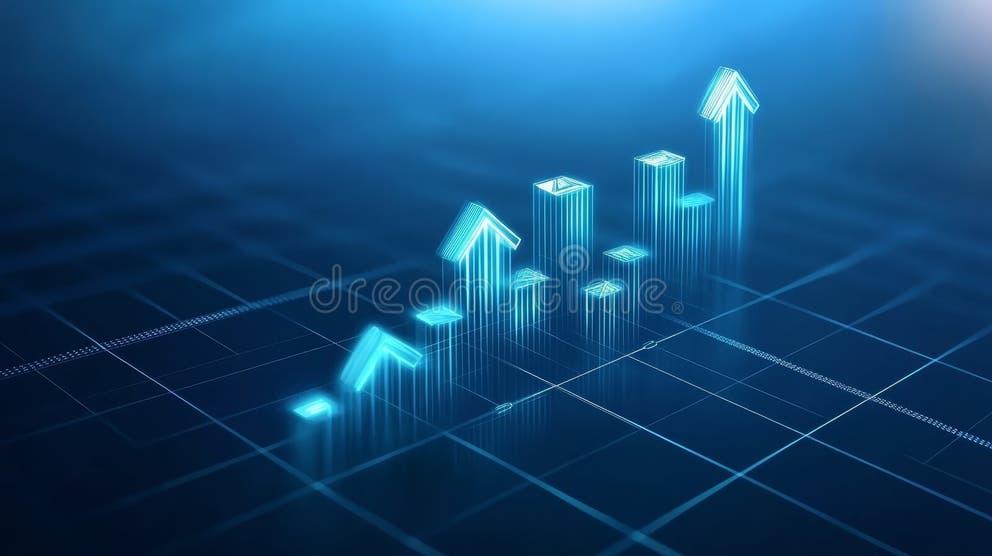 Luminous Line on Abstract Blue Background Modern Digital Art Design ...