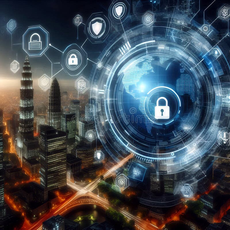 The Luminous Lock: a Symbol of Strength Stock Illustration ...