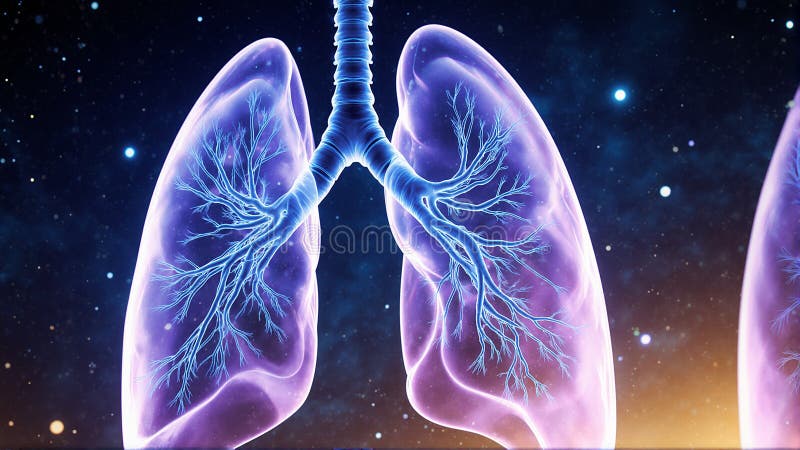 Luminous Lungs: a Journey through the Respiratory System Stock ...