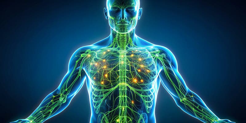 Luminous Lymphatic System Immune Response Visualization Lymph Nodes ...