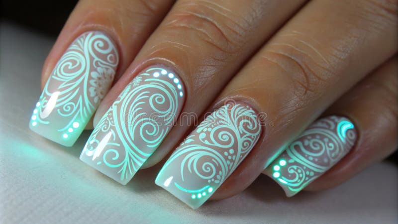 Luminous Nails Incorporating Embedded LEDs Illuminating Unique Patterns ...