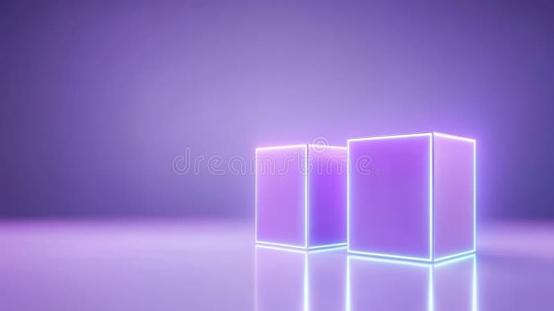 Luminous Neon Cubes, a Captivating Display of Light and Shadow in the ...