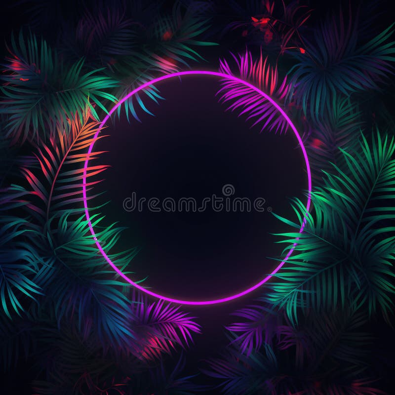 Luminous Neon Frame. AI Generated Stock Image - Image of vibrant ...