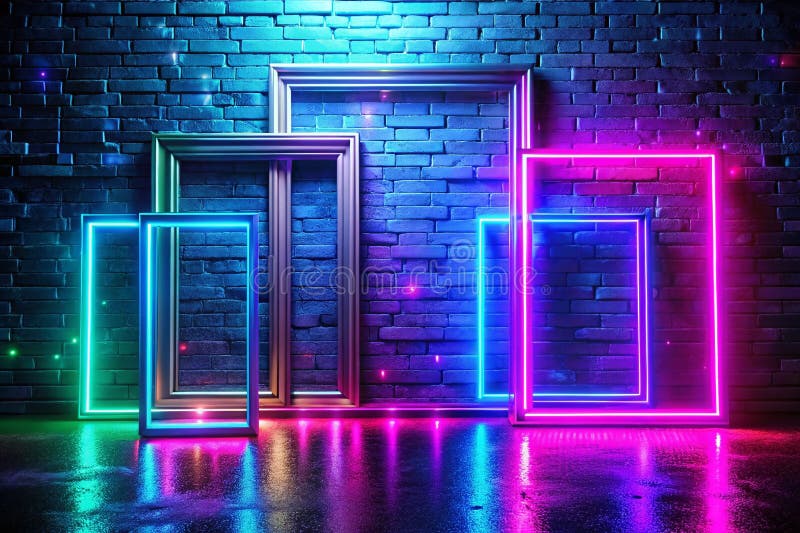 Luminous Neon Frames Captivating Visuals for Art Displays Events and ...