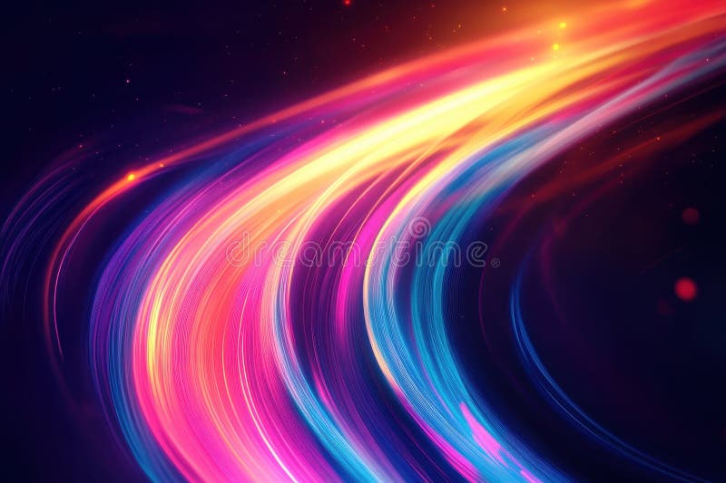 Luminous Neon Spectrum with Glowing Colors Stock Illustration ...