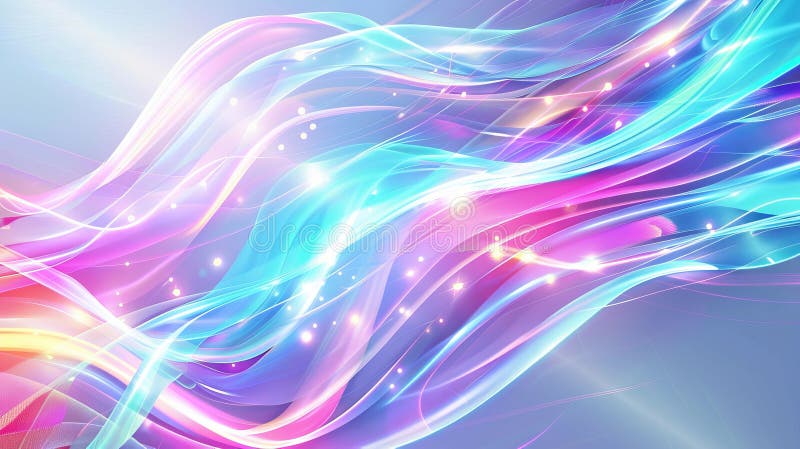 Luminous Neon Waves Glowing Brightly Against a Clean White Backdrop ...