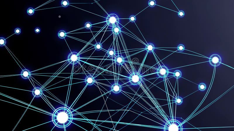 Luminous Network Nodes Interconnecting, Symbolizing Digital ...