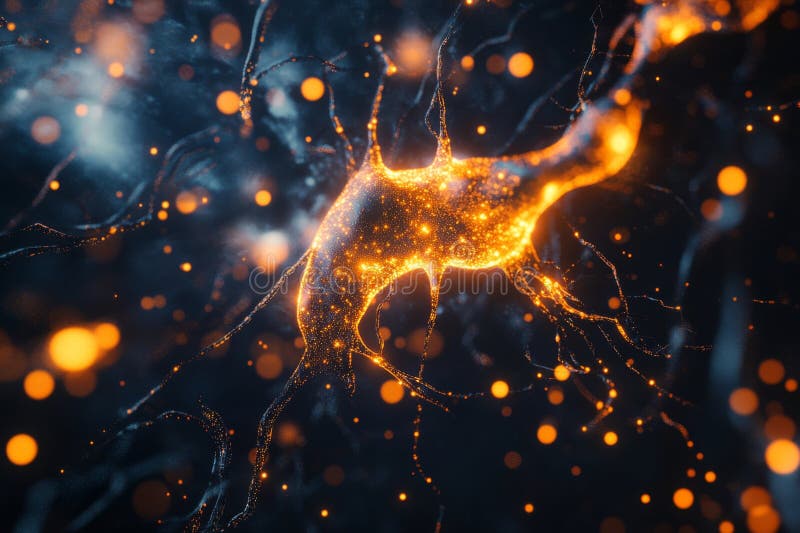 Luminous Neural Cloud Formation Up Close Stock Illustration ...