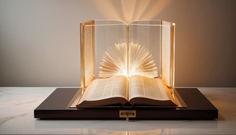 Luminous Open Book Magic stock image. Image of enlightenment - 313090693