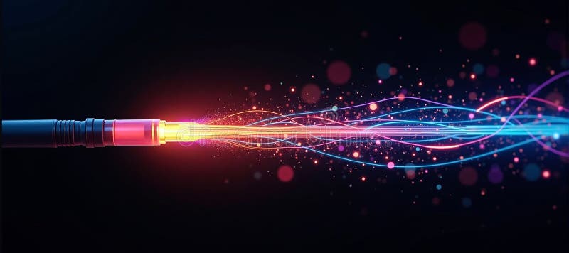 Luminous Optical Fiber Cable for Connection and Data Transmission at ...