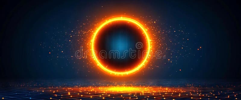 Luminous Orange and Blue Electronic Interface Stock Illustration ...