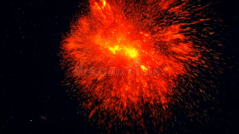 Luminous Orange Stellar Explosion Expanding in Dark Cosmic Space ...