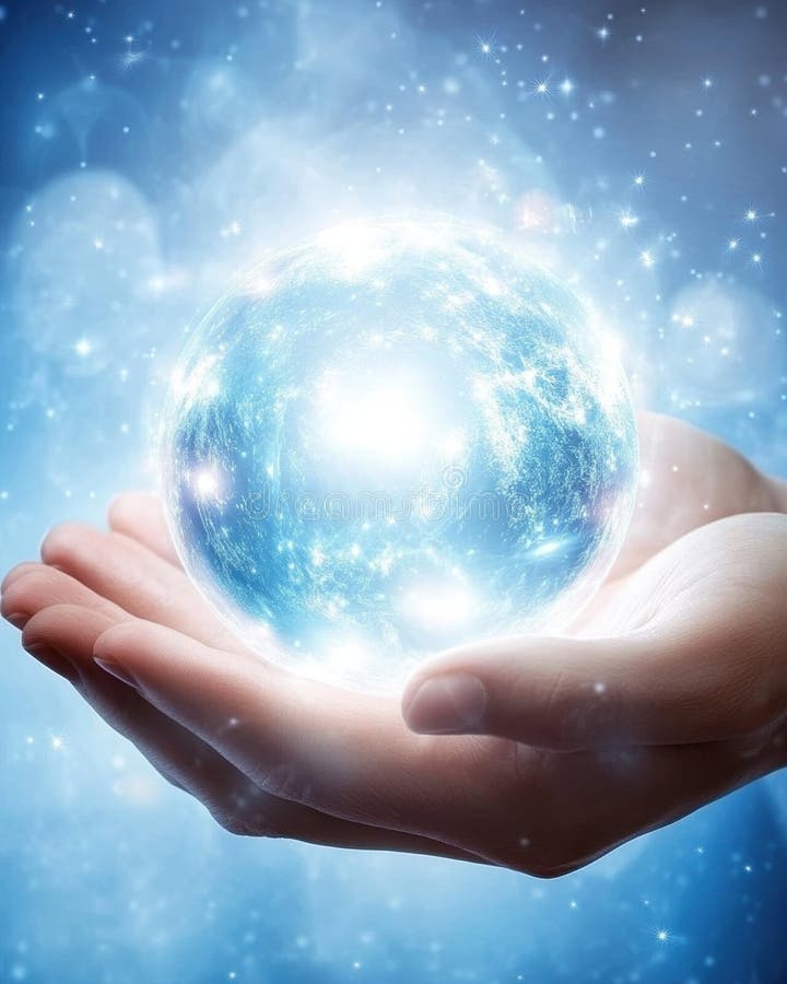 A Luminous Orb of Technology Held Gently, Representing the Future of ...