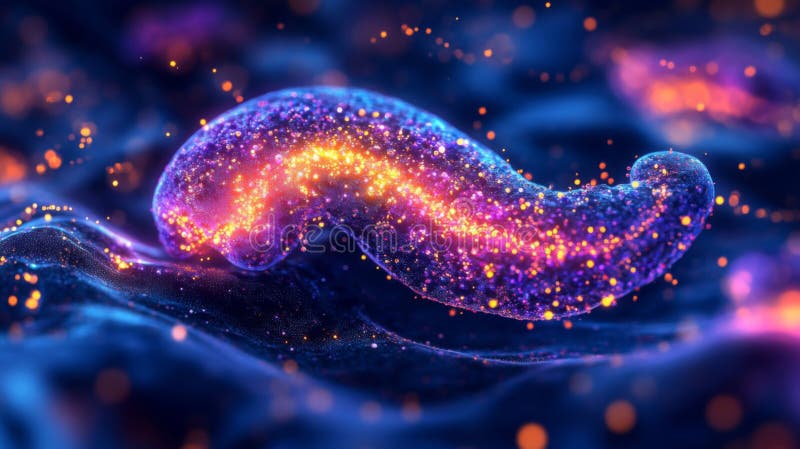 Luminous Particle Structure Abstract Cosmic Form Stock Illustration ...