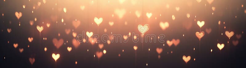 A Luminous Pink Gradient Background Decorated with Glowing Hearts ...