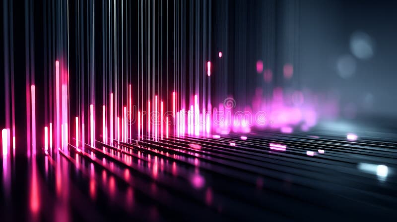 Luminous Pink Lights on a Dark Background, an Abstract and Moody Visual ...