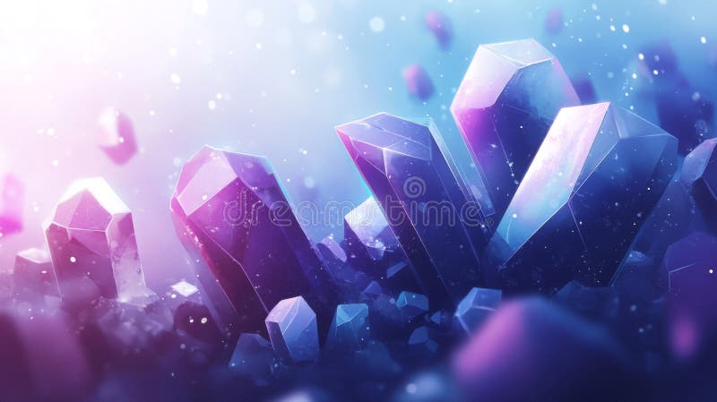 Luminous Purple and Blue Crystals Sparkling with Inner Light Stock ...