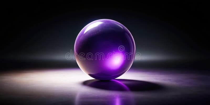 A Luminous Purple Orb Rests on a Dark Surface, Casting a Subtle ...