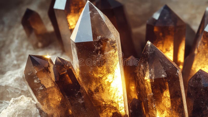 Luminous Quartz Crystal Clusters on Natural Backdrop Stock Photo ...