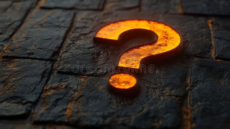 Luminous Question Mark Button - High-Tech Vehicle Interface Stock Image ...