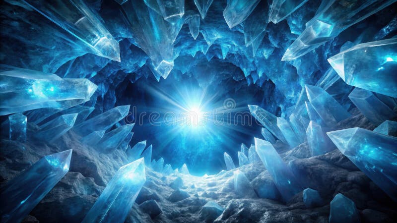 A Luminous Ray Illuminates a Cavern of Massive, Translucent, Icy ...