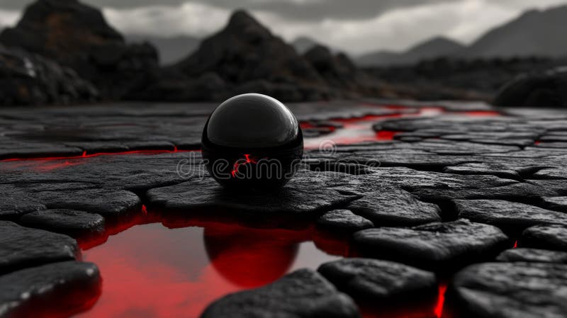 Luminous Red Core Surrounds a Dark Fractured Sphere. a Contrast between ...