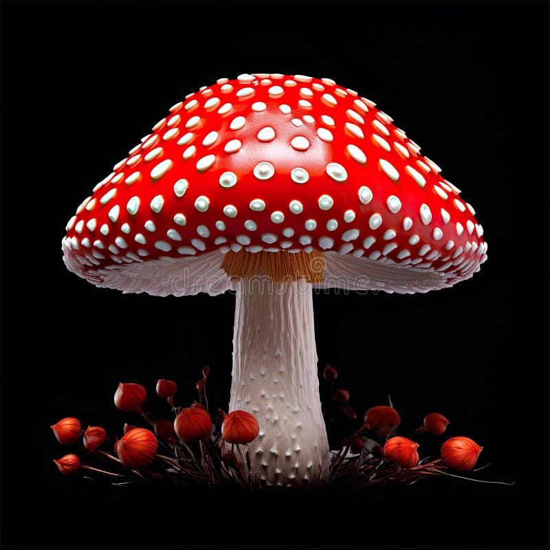 Luminous Red Toadstools Amidst Ferns: Nature S Detailed Masterpiece in ...
