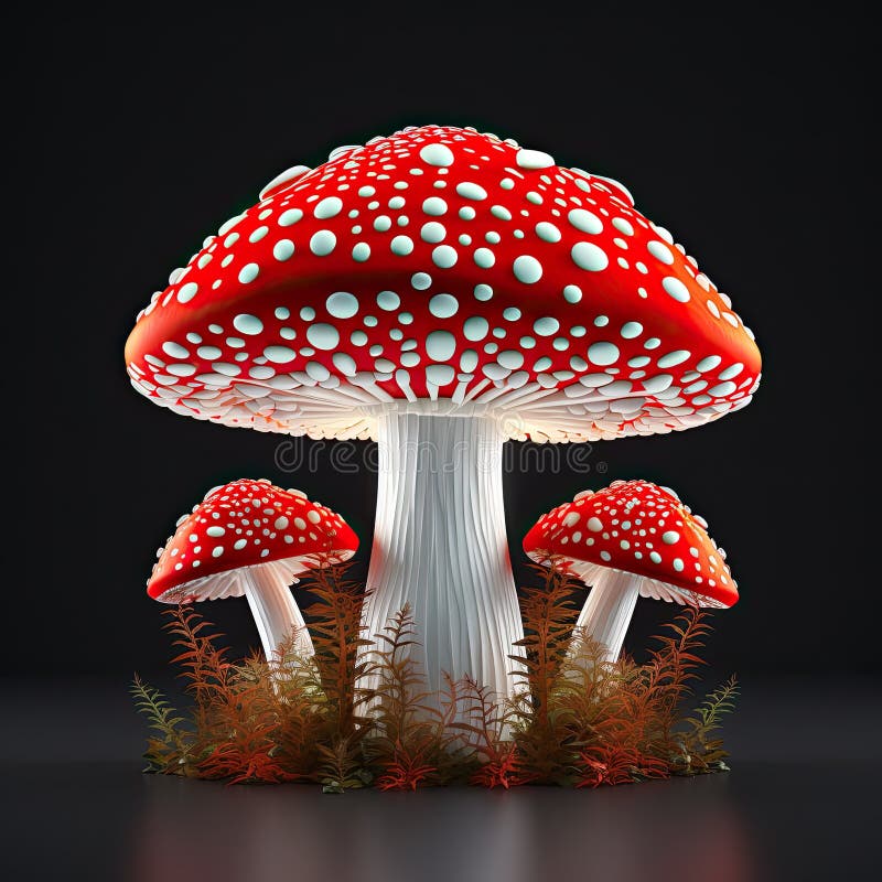 Luminous Red Toadstools Amidst Ferns: Nature S Detailed Masterpiece in ...