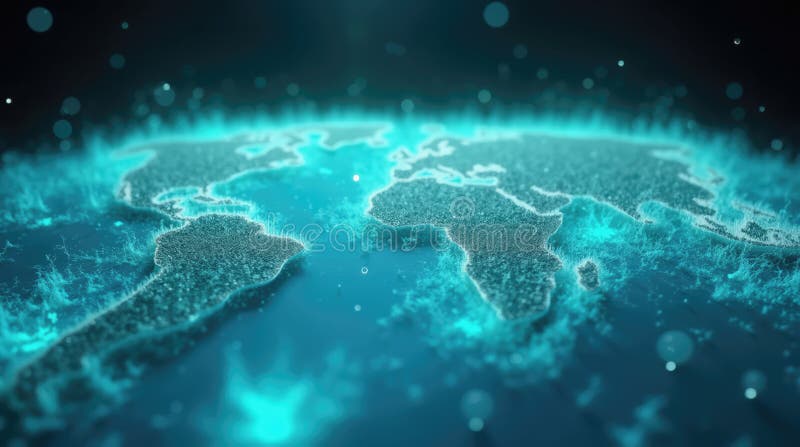 A Luminous Representation of Earth Showcases Continents in a Vibrant ...