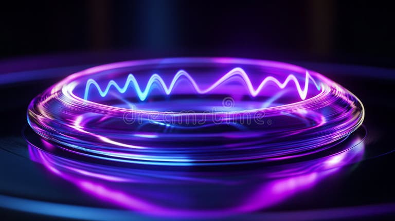 Luminous Ring Displays Oscillating Waveform Stock Illustration ...
