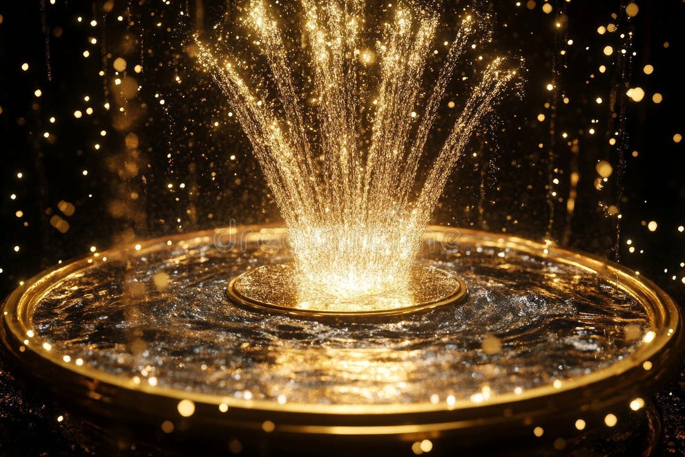 A Luminous Round Platform with Sparks Cascading Down, Set Against a ...