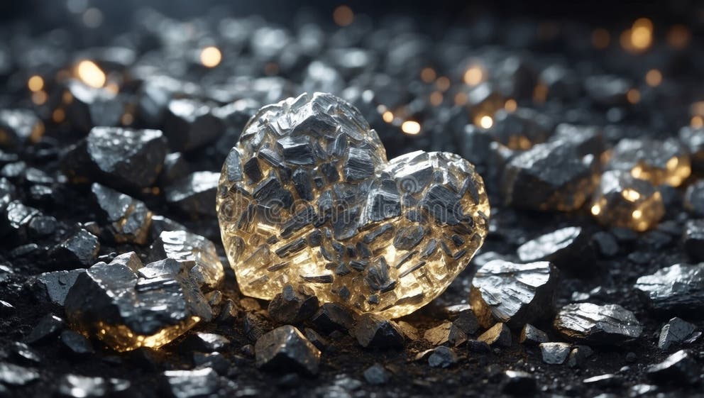 Luminous Silver Ore a Glimpse into the Metallic Heart of Mining. Stock ...