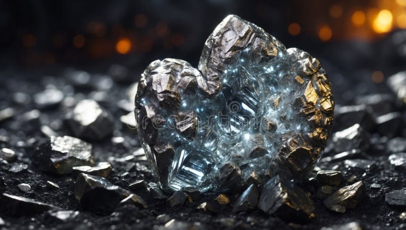 Luminous Silver Ore a Glimpse into the Metallic Heart of Mining. Stock ...