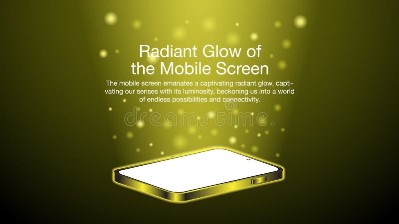 The Luminous Smartphone Screen. Smartphone Golden Light Screen. Vector ...