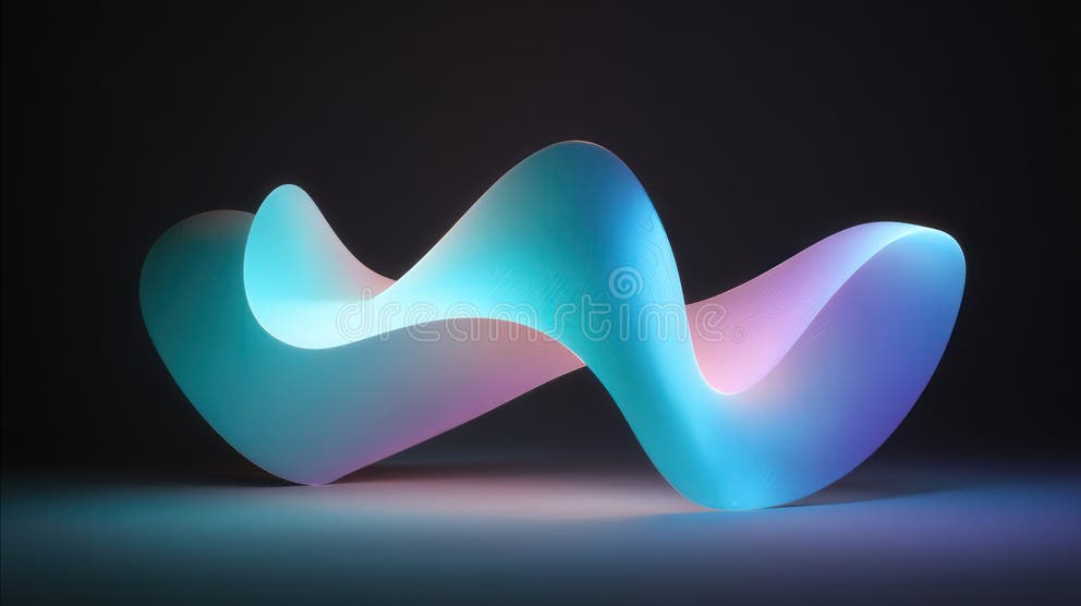 A Luminous, Smooth, Continuous Surface Twisting Gently in Space ...