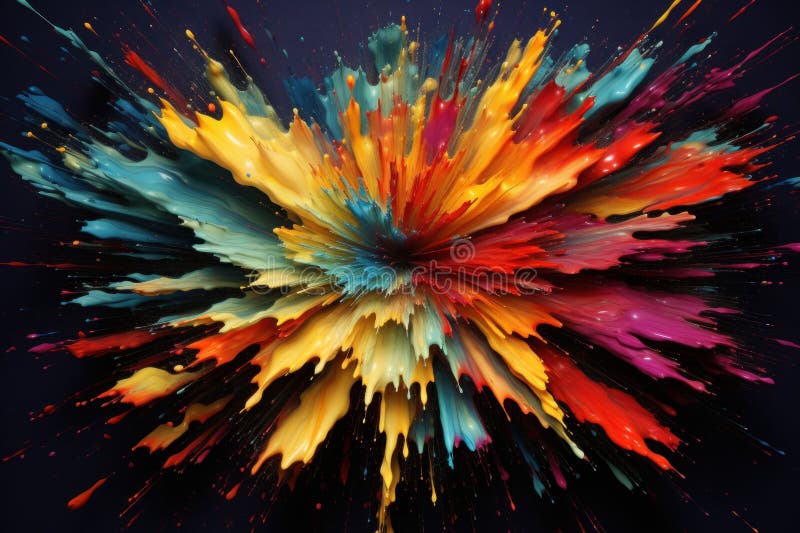 Luminous Space Colorful Explosion. Powder Color Smoke Stock ...
