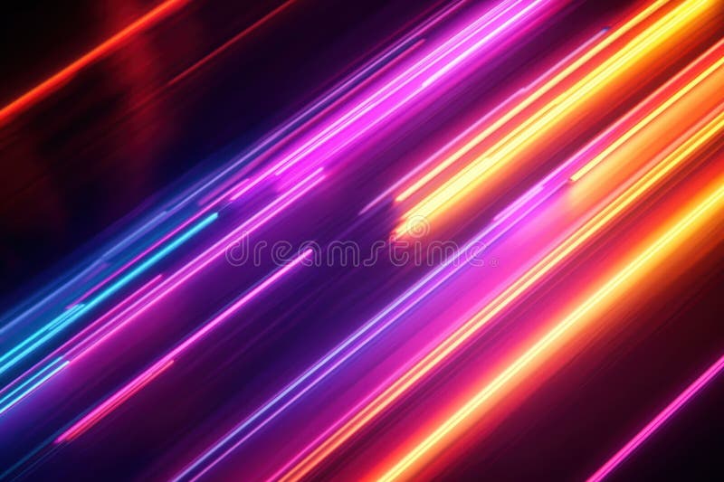 Luminous Spectrum of Neon Hues Against a Dark Background in a Vibrant ...