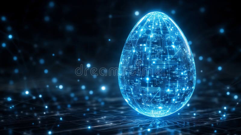 A Luminous Sphere, with Detailed Circuitry Integrated into Its Surface ...