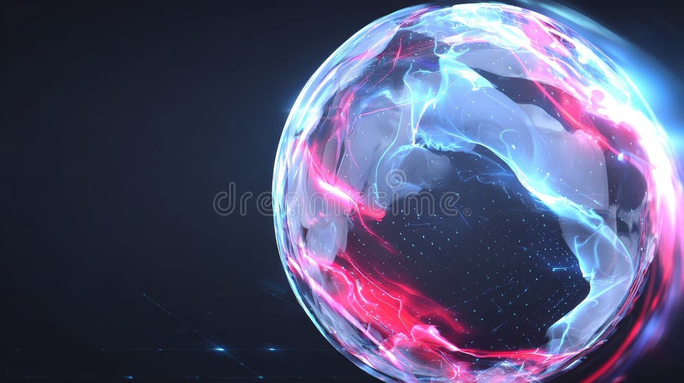 A Luminous Sphere Glows with a Captivating Split of Vibrant Red and ...