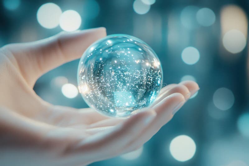 The Luminous Sphere Held in Hand Symbolizes a Bright Future of Advanced ...