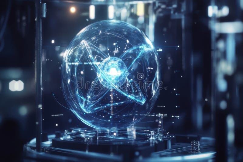 Digital Representation of an Atomic Structure with Glowing Plasma in ...