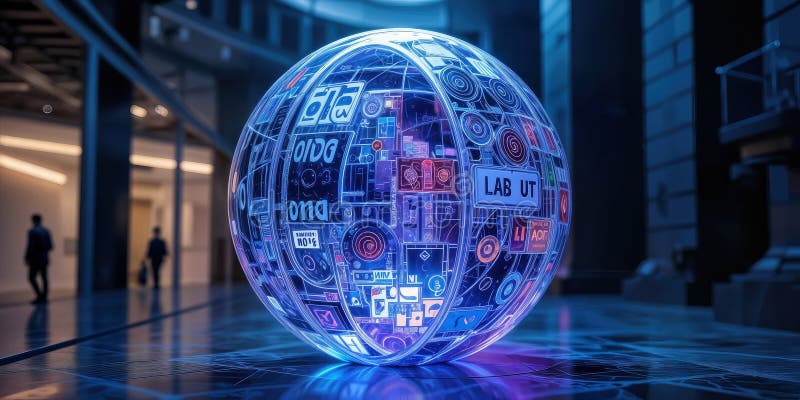 Digital Sphere Showcasing Technology and Information in Modern Setting ...