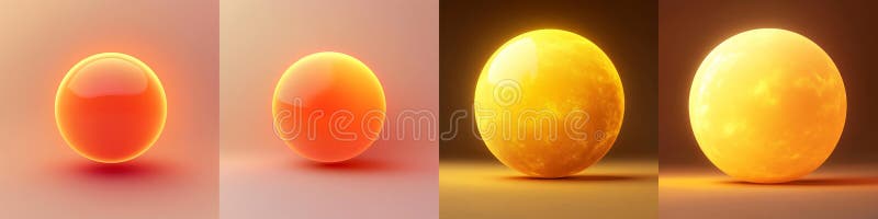 Luminous Spheres Depicting Celestial Sunlight and Energy Stock Image ...
