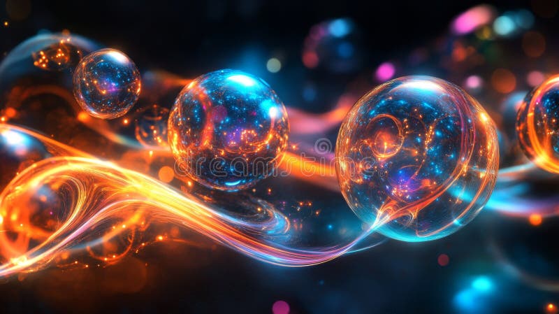 Luminous Spheres Intertwined by Energetic Plasma Streams Stock ...