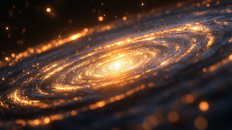 Luminous Spiral Galaxy in Deep Space Stock Illustration - Illustration ...