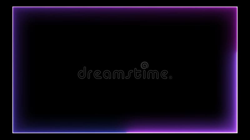 Luminous Square Frame. Neon Bright Rectangle Banner Design on Dark ...