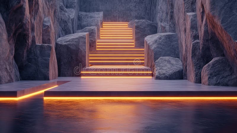 A Luminous Staircase of Light Connecting Floating Platforms ...