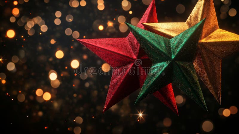 Luminous Stars Stand Out Against a Dark, Mirrored Backdrop, Creating a ...